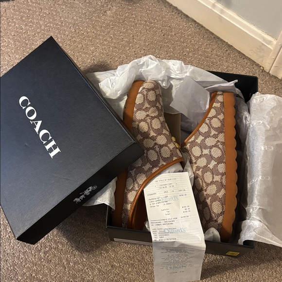 Coach | Shoes | Coach Hadley Signature Logo Print Jacquard Clogs | Poshmark